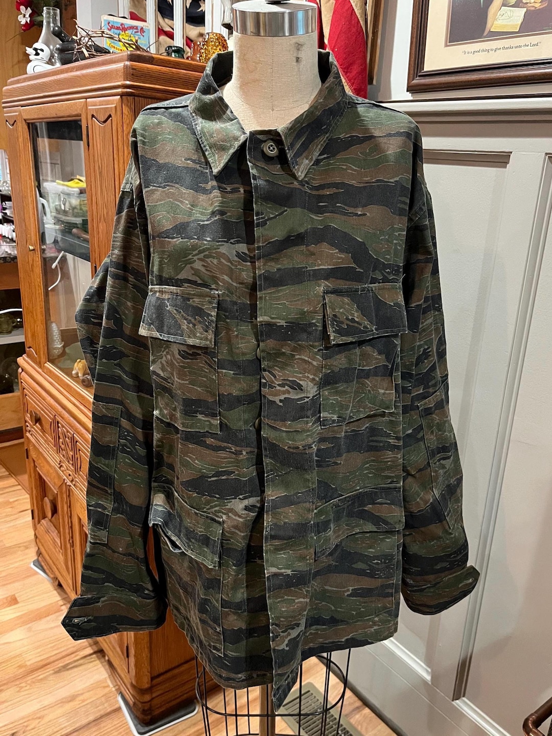 X-large-regular Vintage Tiger Camo Combat Jacket - Etsy