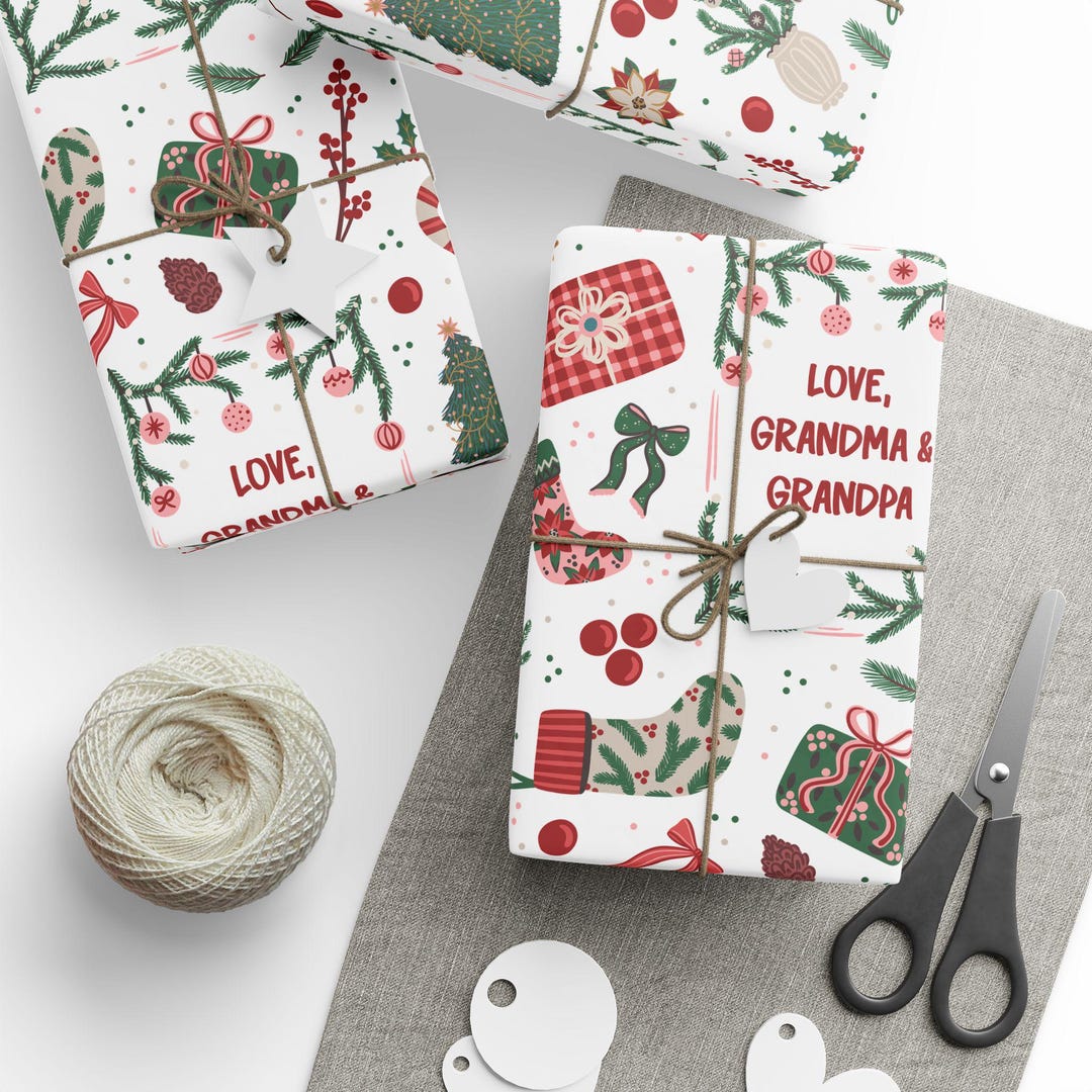 Personalized Christmas Wrapping Paper | Cute Hand Drawn Wrapping Paper ...