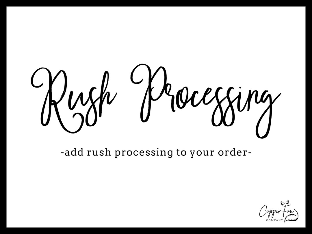 Rush Processing Charge - Etsy