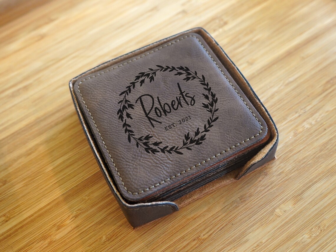 Personalized Engraved Coasters Custom Wedding Gift Wooden | Etsy