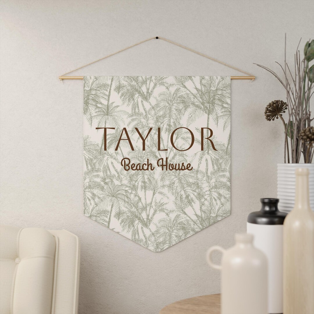 Personalized Pennant Banner: Palm Tree Theme for Beach House, Nursery ...