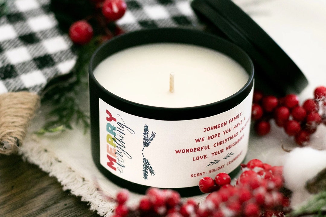 Personalized Christmas Candle Gift Box for Friend-neighbor, Coworkers ...