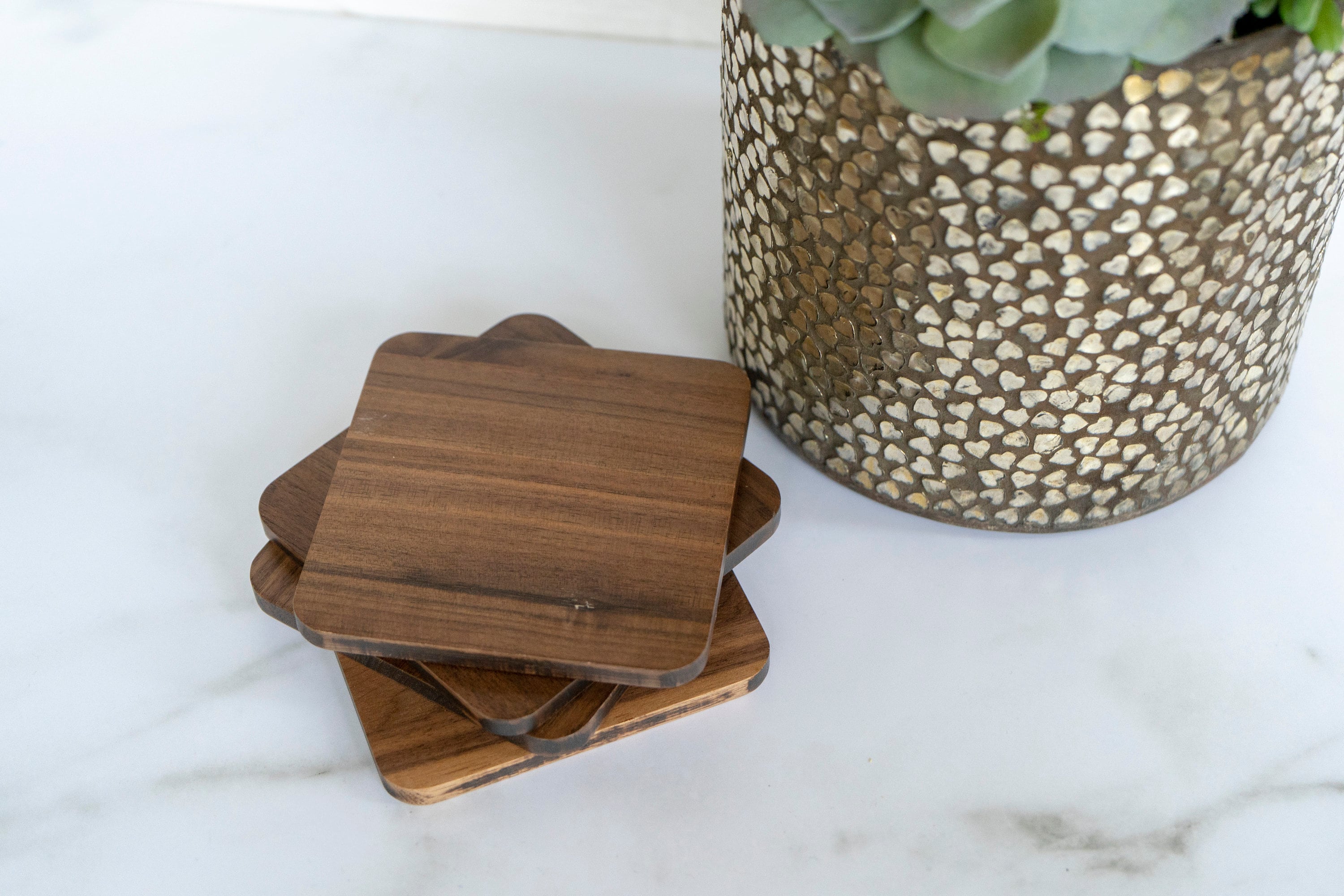 Corporate Holiday Gift With Logo Bulk Wooden Coasters Engraved With ...