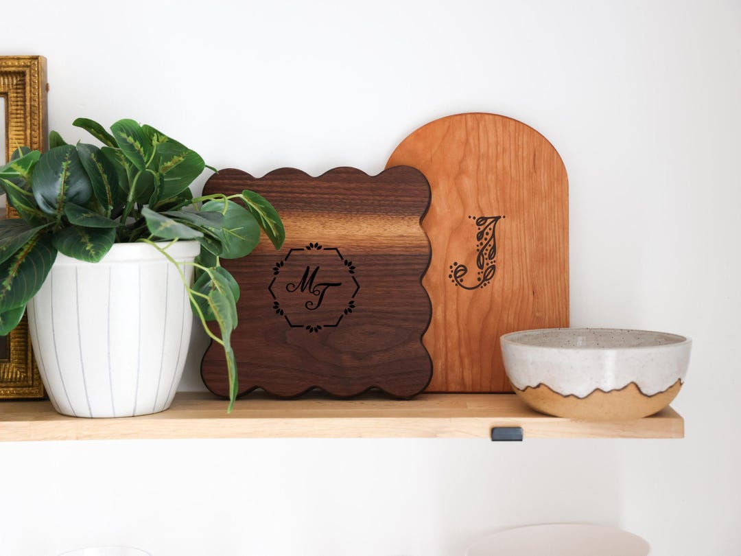 Scallop Monogram Cutting Board | Personalized Cutting Board ...