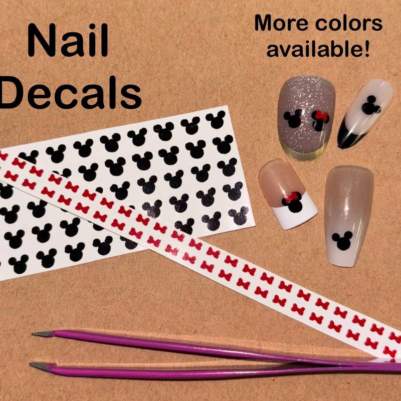 Minnie Mouse Nails - Etsy