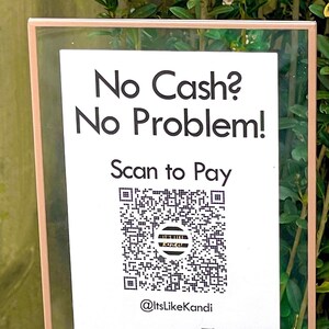 No Cash? No Problem! | Scan to Pay | QR Code Sign | Tip Sign | Pop up ...