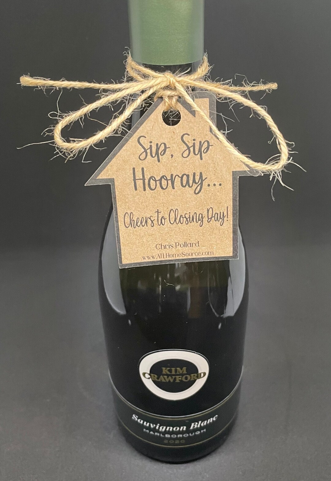 Sip Sip Hooray | Bottle Tag | Closing Gift | Realtor | Client Closing ...