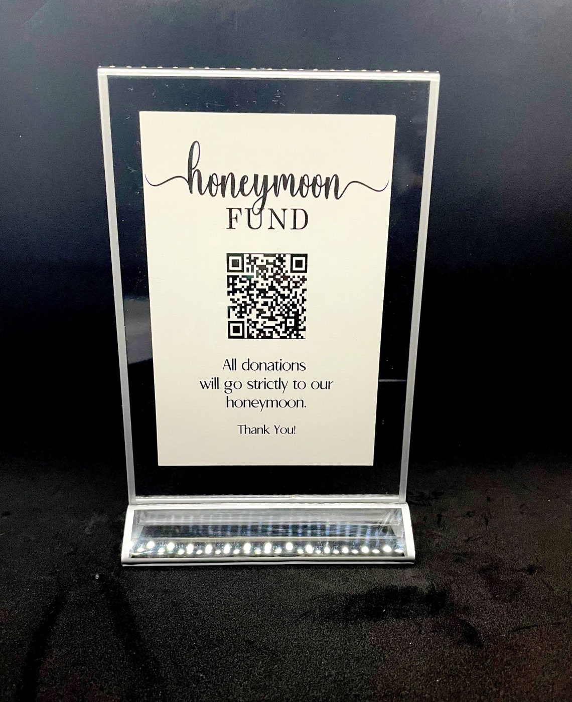 Honeymoon Fund QR Code Acrylic Scan to Pay Sign - Etsy