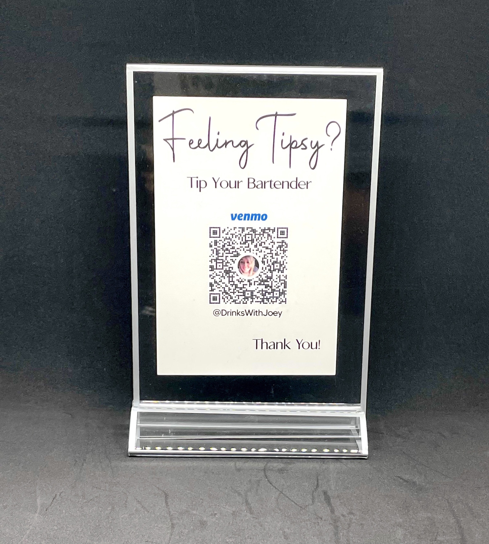 Bartender Tip Sign 5x7 | QR Code Sign | Scan to Pay | Venmo | Cashapp ...