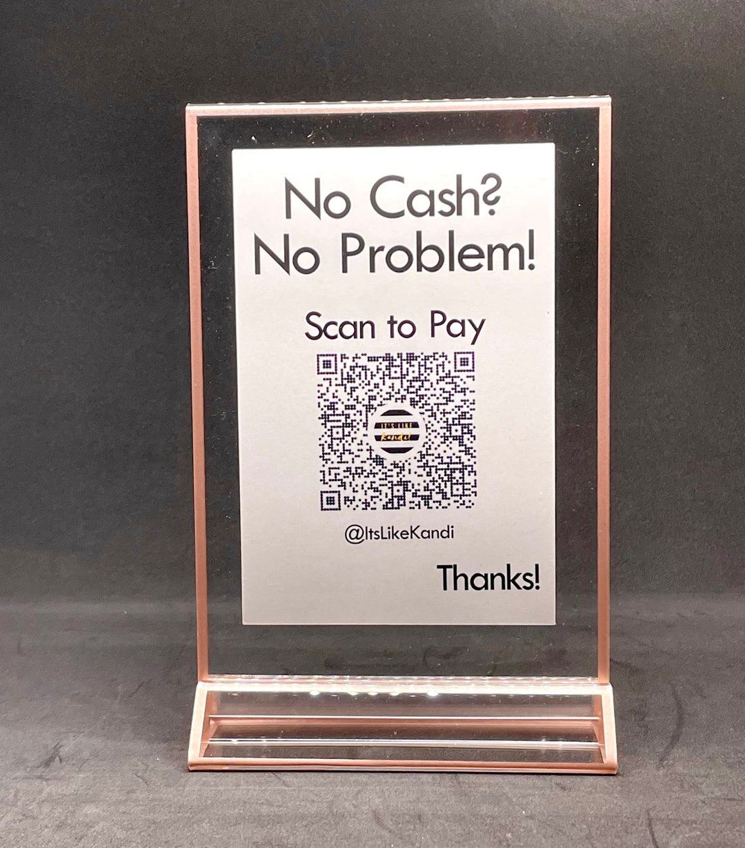 No Cash? No Problem! | Scan to Pay | QR Code Sign | Tip Sign | Pop up ...