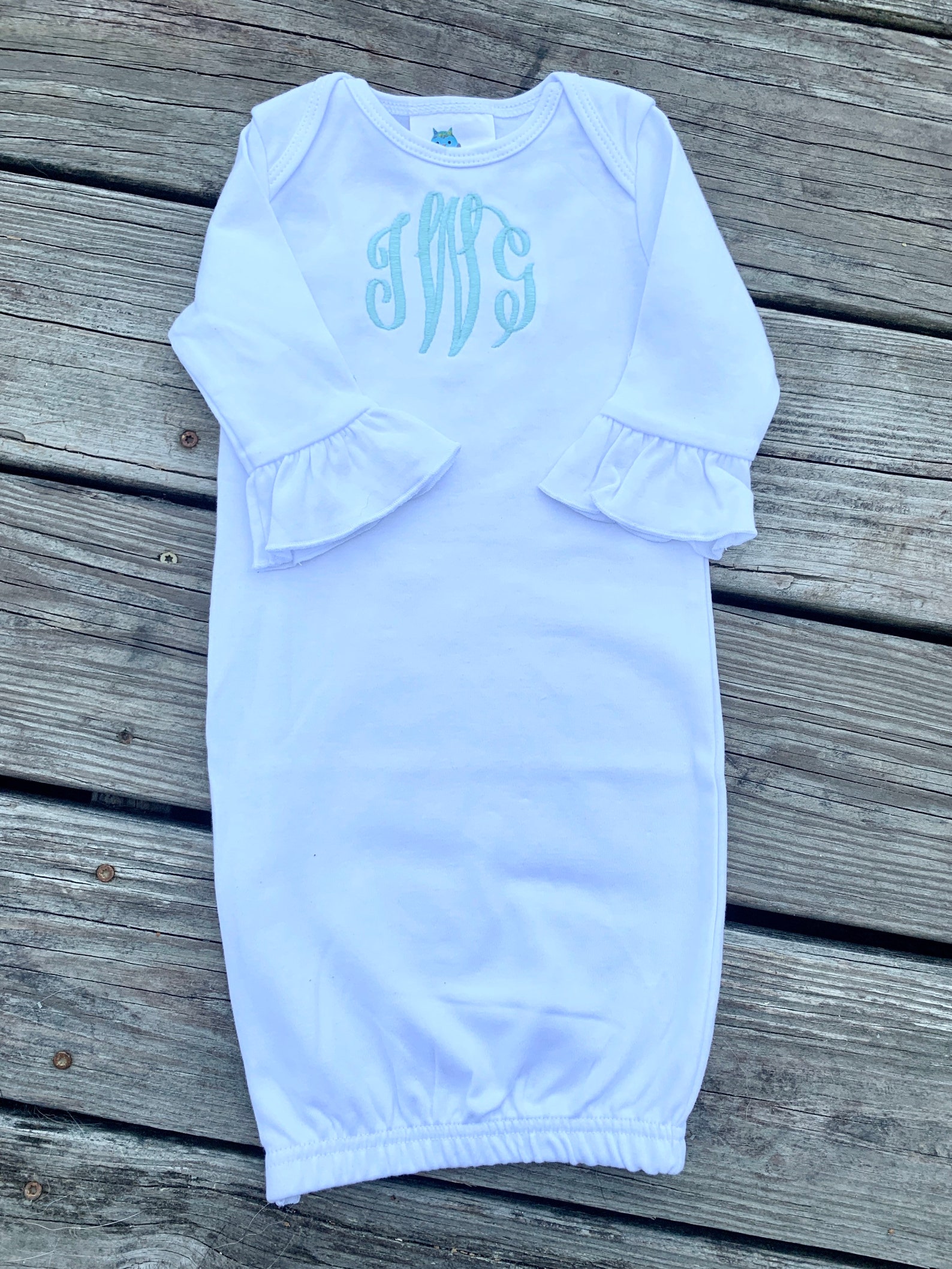 Monogram Baby Girl Gown Set Infant Gown Bib Burp Cloth Set - Etsy