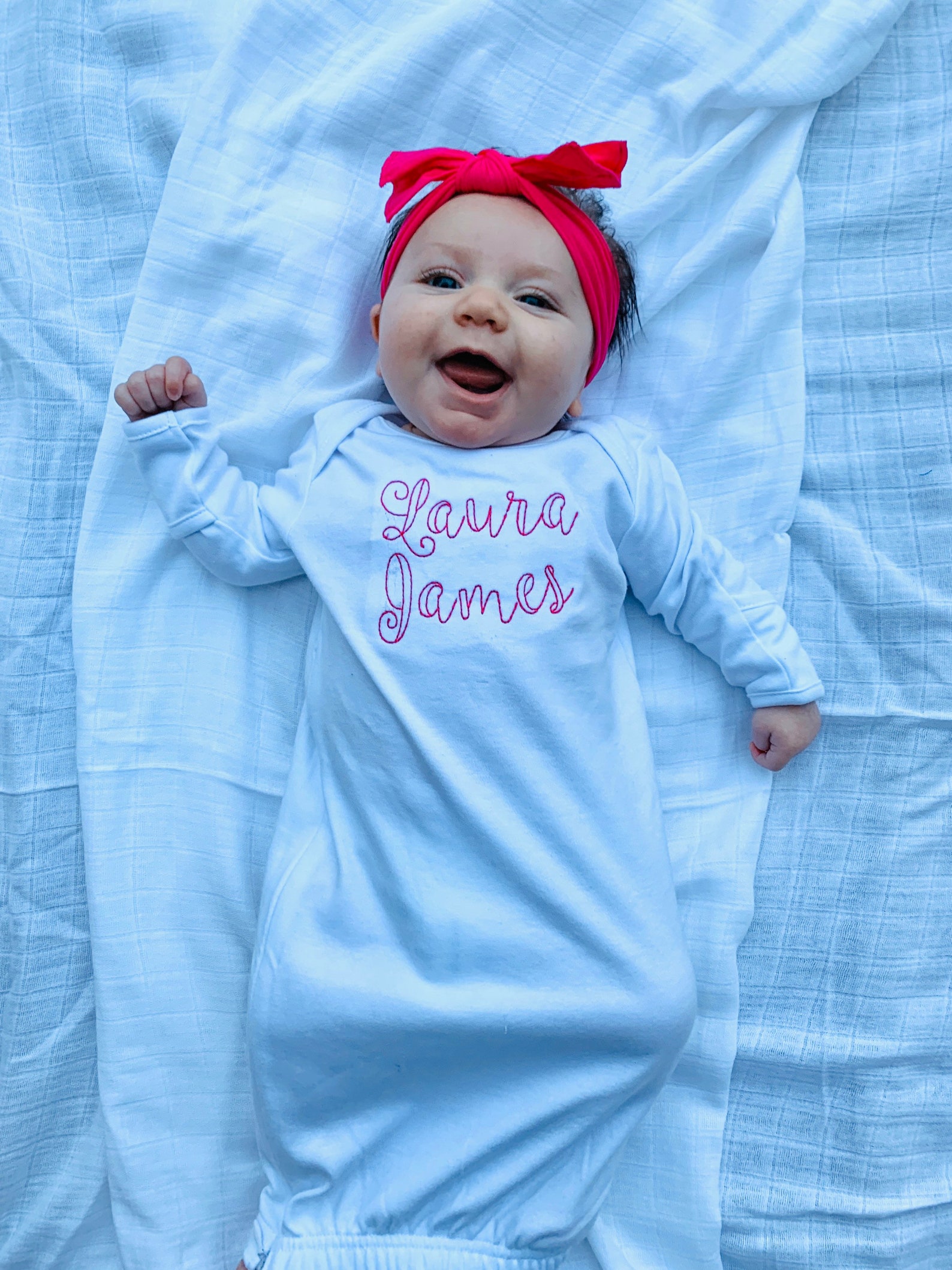 Monogrammed baby gown Unisex Infant gown baby gown baby | Etsy