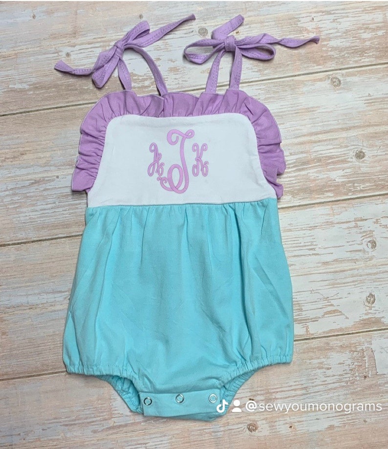 Monogrammed Ruffle Baby Sunsuit Baby Girl Sunsuit Baby Girl - Etsy