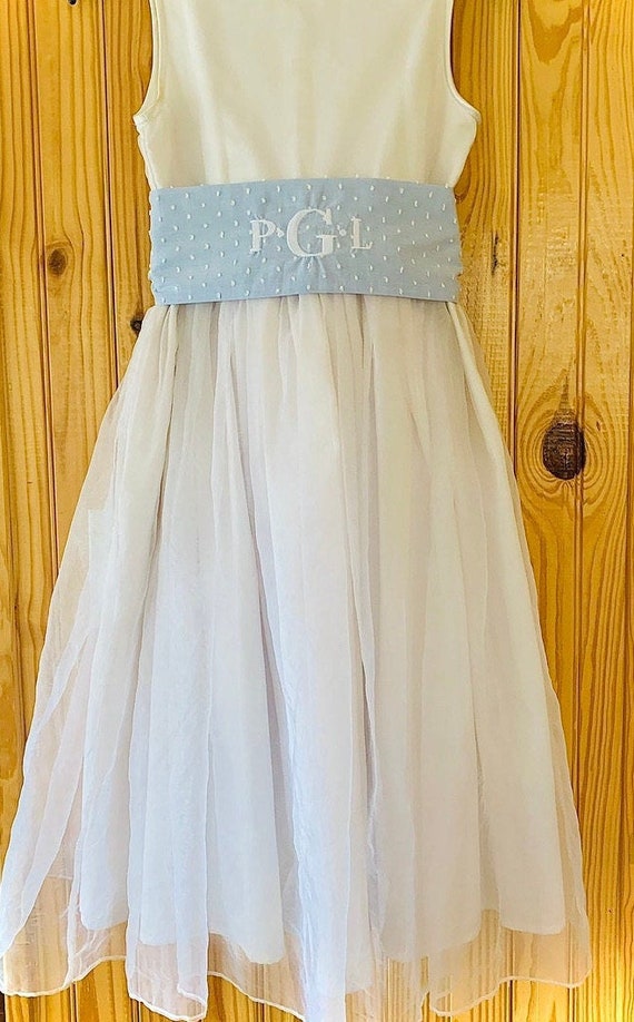 Monogrammed Girls Sash Monogram Bow Dress Sash Girls Sash - Etsy