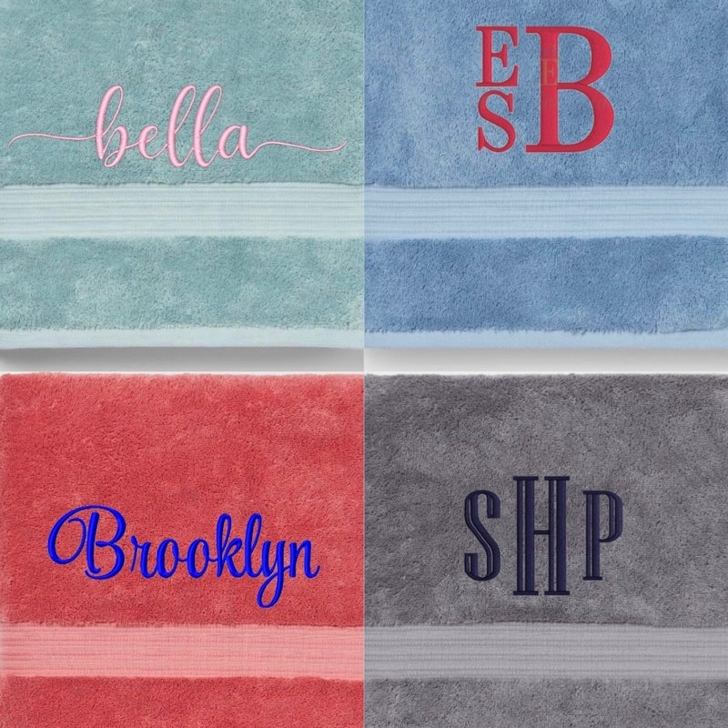 Monogrammed Bath Towels - Etsy