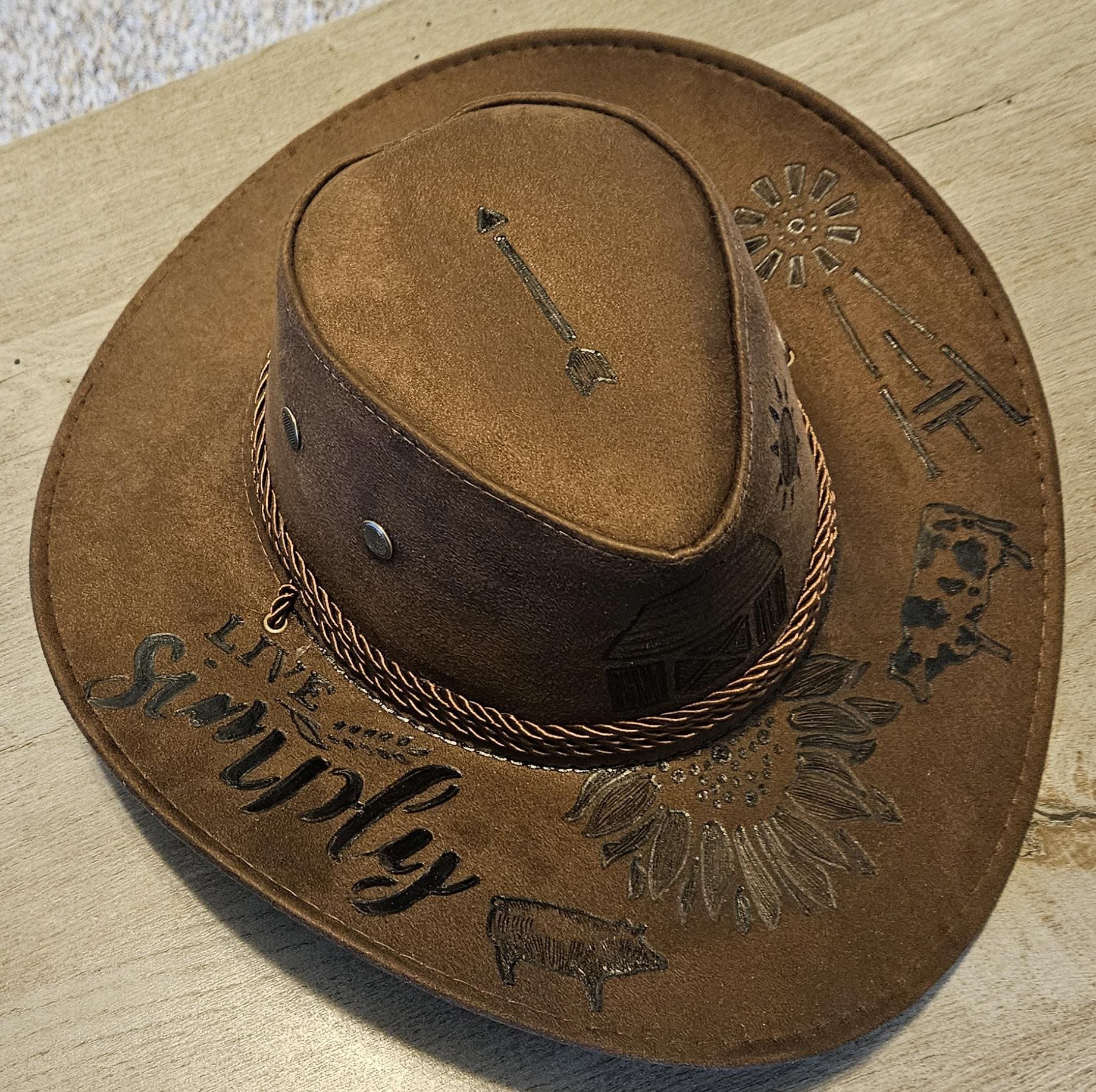 Custom Burned Hat life on the Farm - Etsy