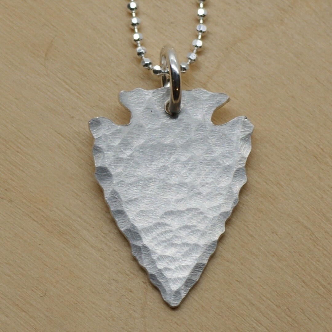 Sterling Silver Arrowhead Necklace - Etsy