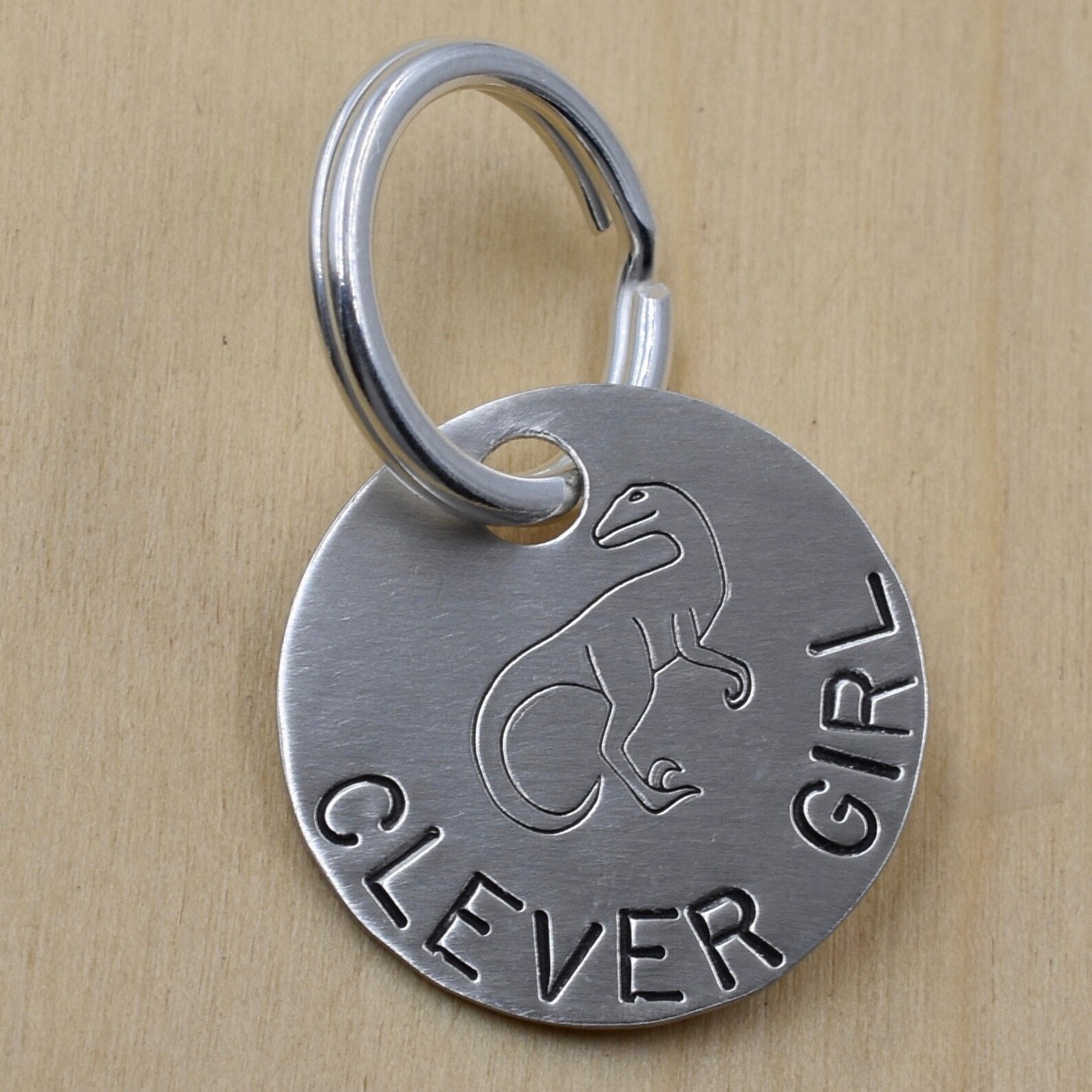 Clever Girl Velociraptor Sterling Silver Keychain | Etsy