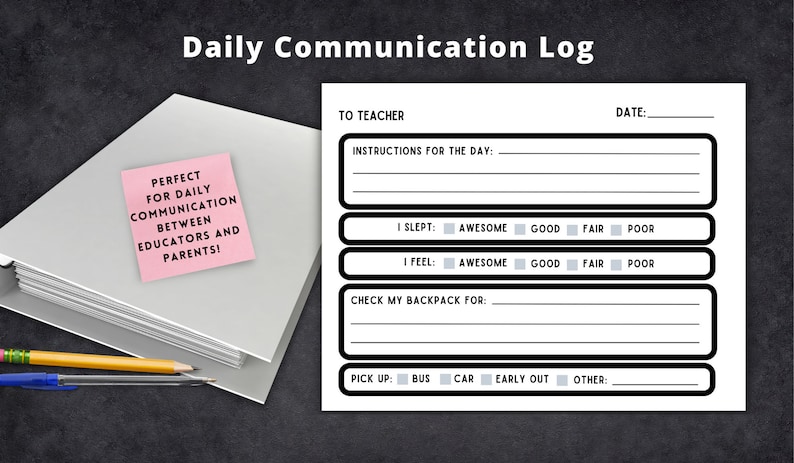 Teacher Communication Log Parents Communication Tracker - Etsy