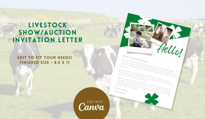 Marketing Your Animal, Livestock Auction, Youth Letter - Etsy