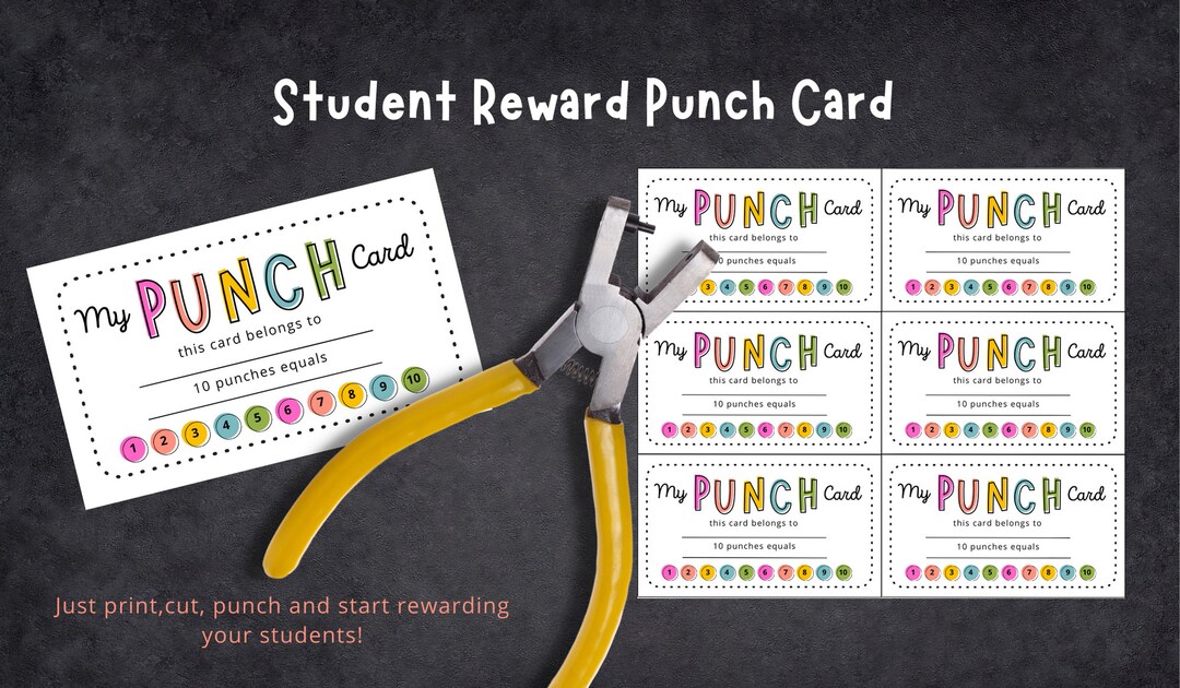 Classroom Reward Card, My Punch Card, Student Rewards - Etsy