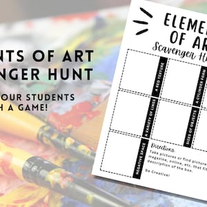 Elements of Art Scavenger Hunt Teacher, Art Class Game - Etsy