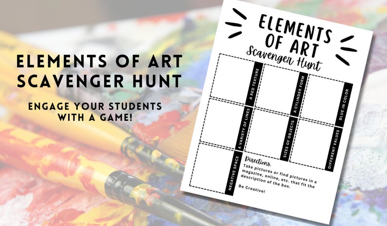 Elements of Art Scavenger Hunt Teacher, Art Class Game - Etsy