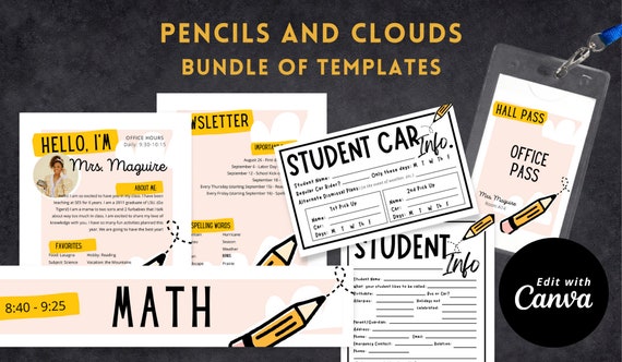 Classroom Templates Bundle Schedule Meet the Teacher Hall - Etsy