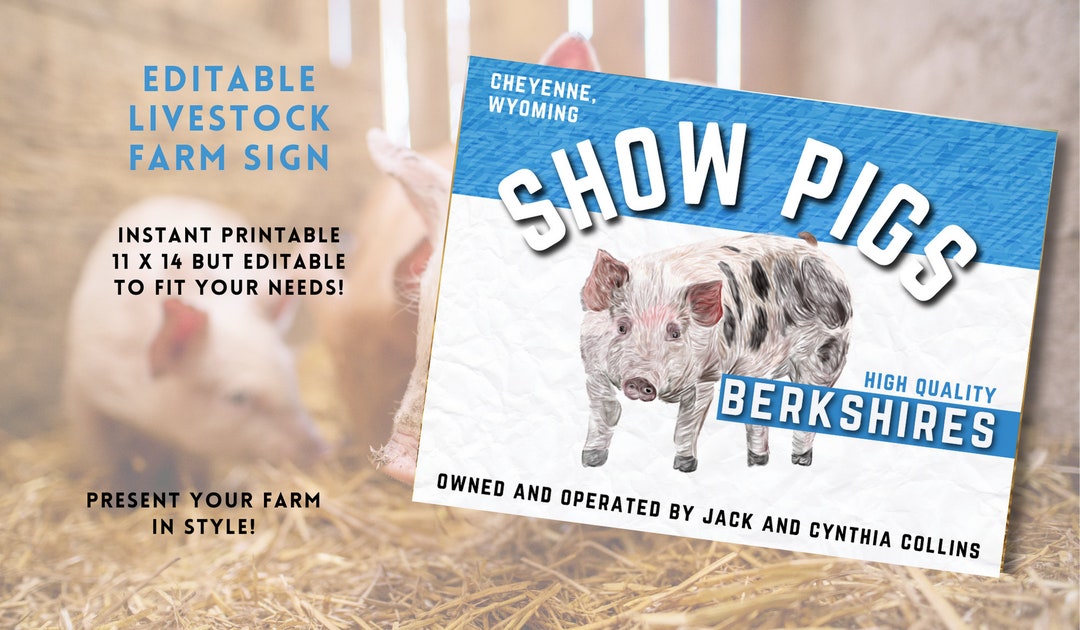 Marketing Your Farm Editable Fair Livestock Sign - Etsy