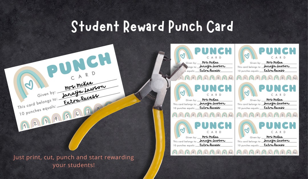 Classroom Reward Card, My Punch Card, Student Rewards - Etsy