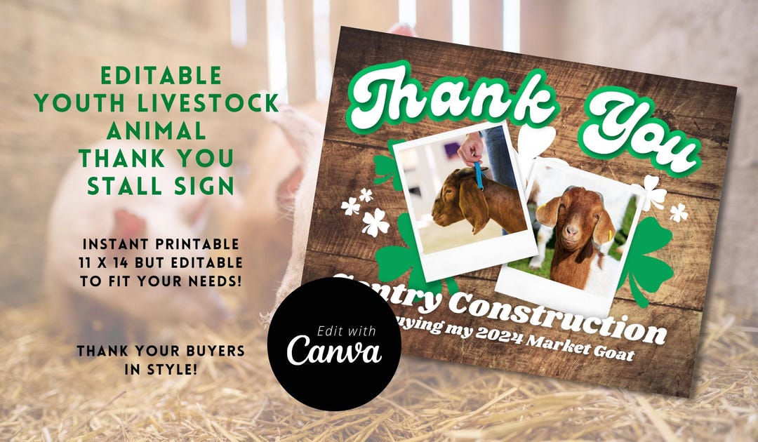 Livestock Show Buyer Thank You Poster - Etsy
