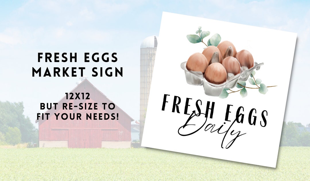 DIY Fresh Eggs Daily Sign Printable PDF - Etsy