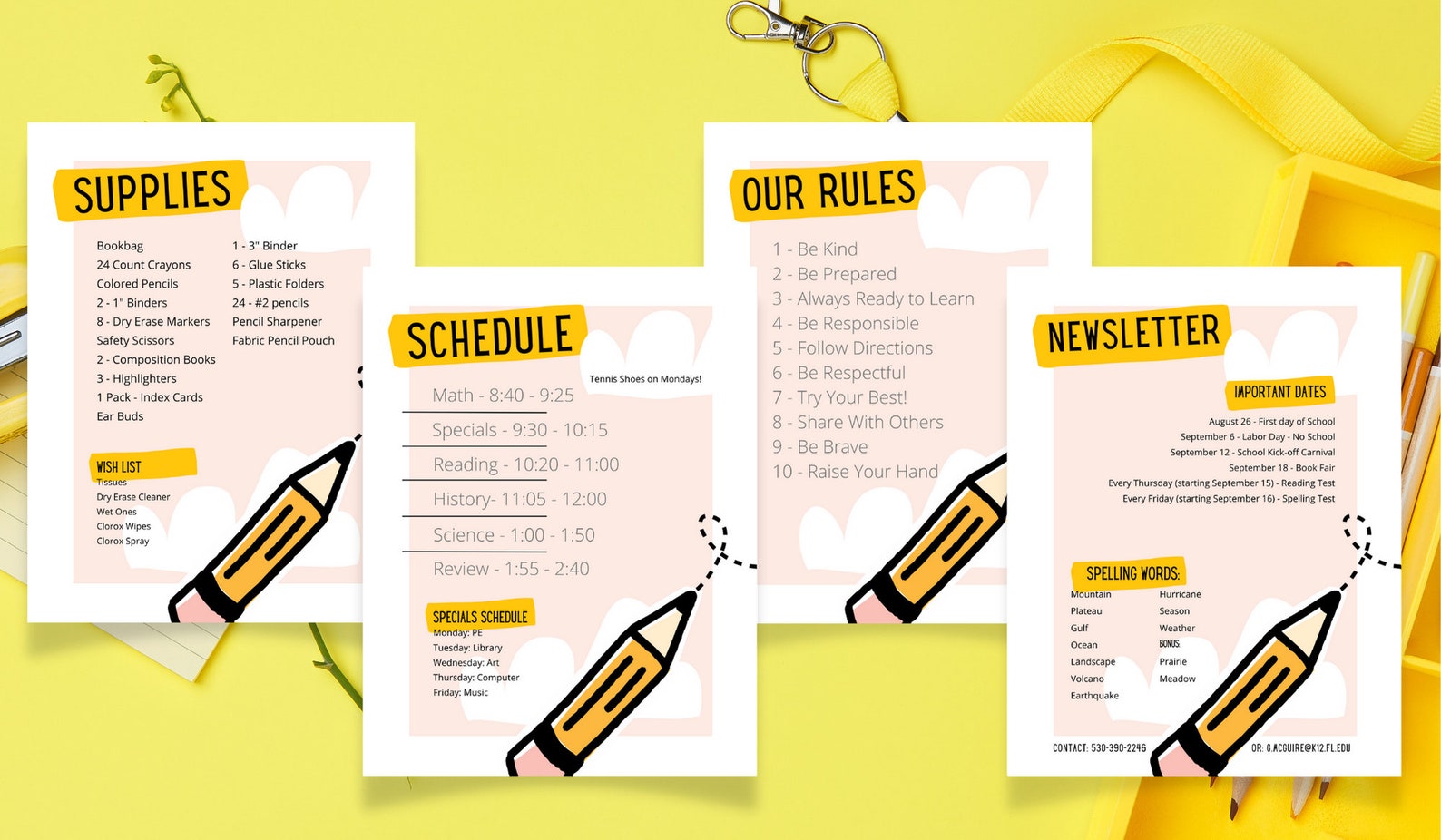 Classroom Templates Bundle, Schedule, Meet the Teacher, Hall Passes ...