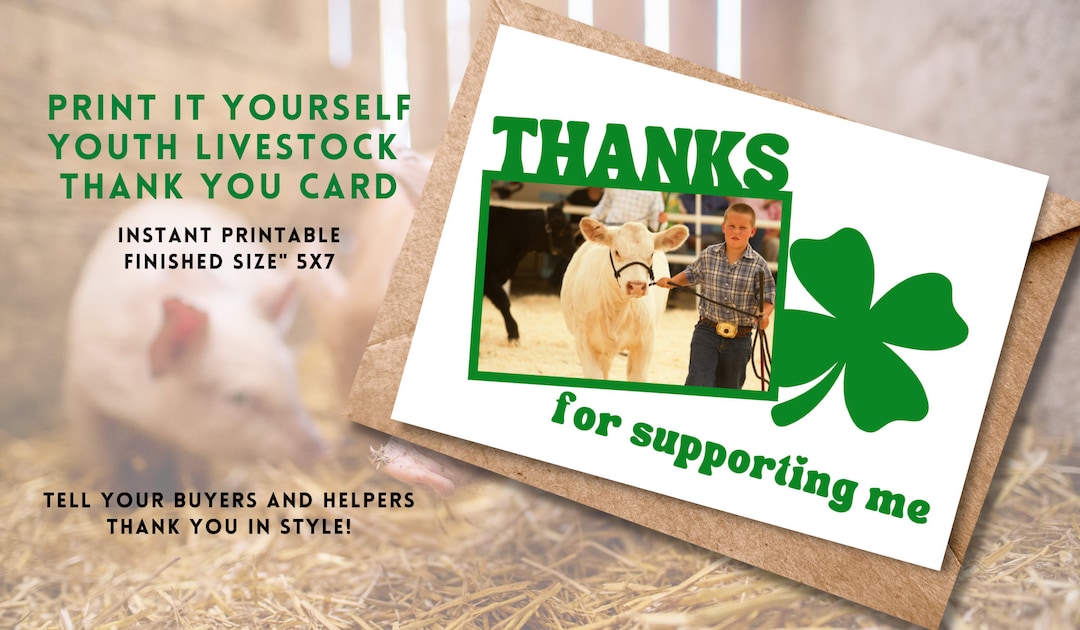 Livestock Thank You Card, Editable Buyer Template (canva) - Etsy