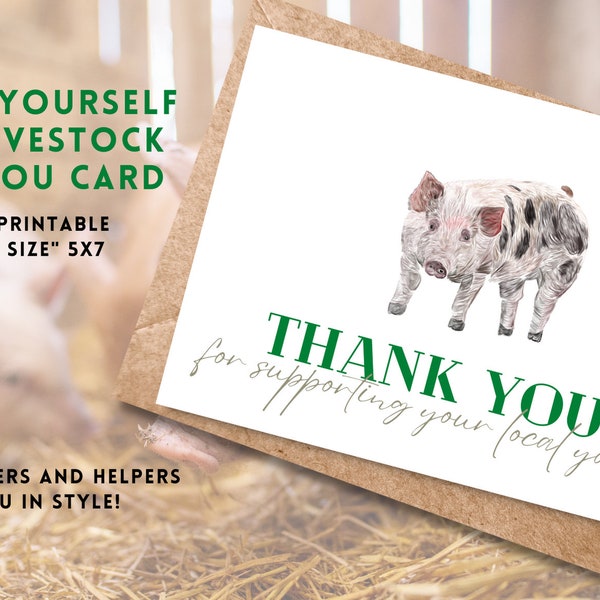 Thank You Note Pig - Etsy