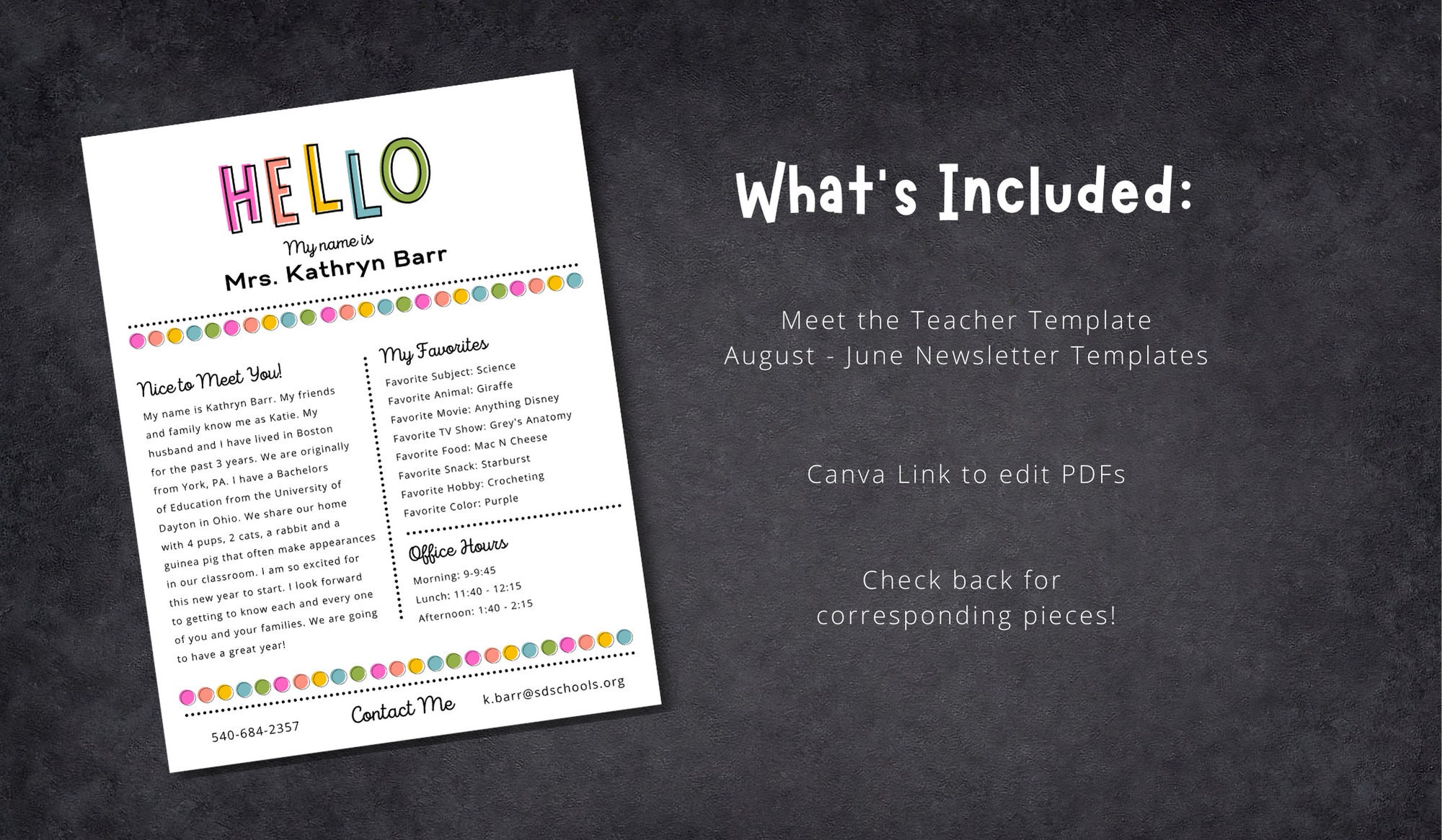 Meet the Teacher Template, Meet the Teacher Editable, Teacher ...