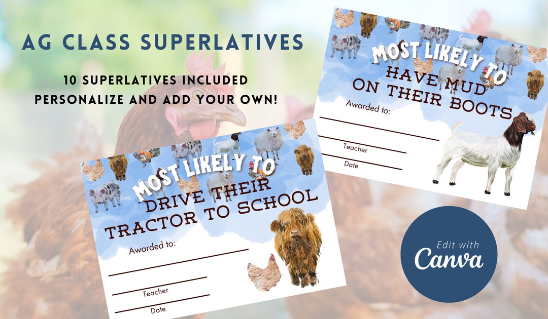 Ag Teacher Ag Class Superlatives - Etsy