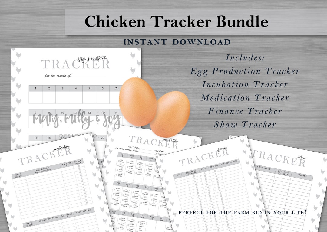 Printable Chicken Egg Production, Medication Tracker, Show Tracker ...