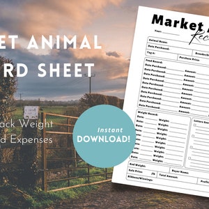 Kids Market Animal Tracker Sheet Instant Download - Etsy