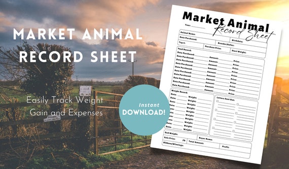 Kids Market Animal Tracker Sheet Instant Download - Etsy