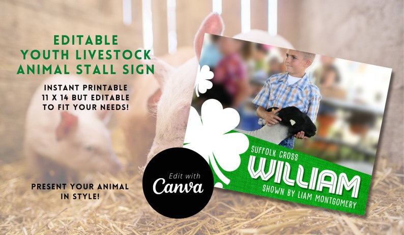 Marketing Your Animal Editable Fair Stall Livestock Sign - Etsy