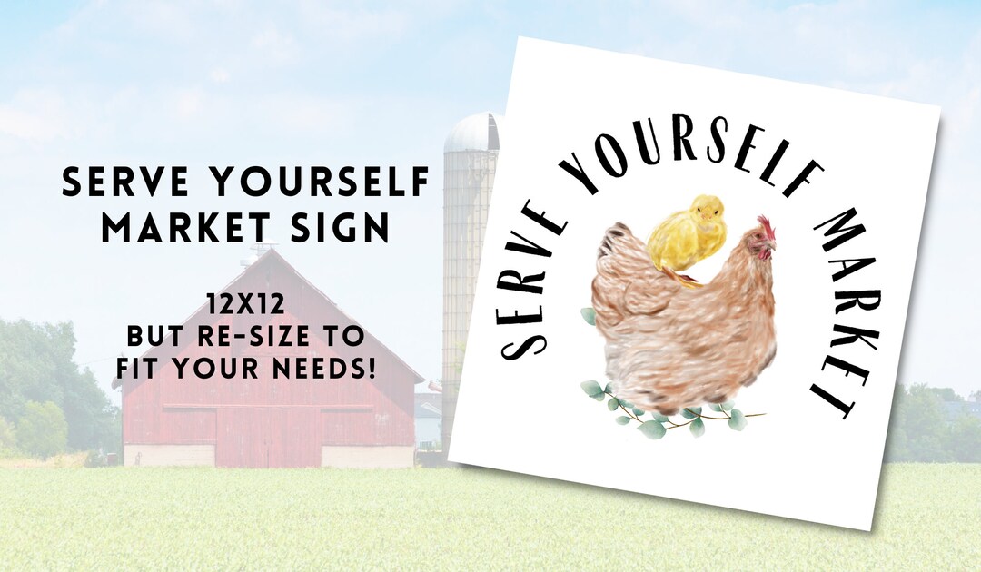 DIY Serve Yourself Market Sign Printable PDF - Etsy