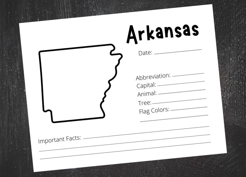 50 States Printable Download. PDF Worksheet - Etsy