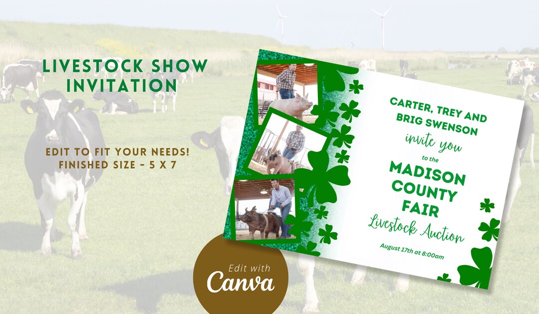 County Livestock Auction Save the Date Invitation, Custom - Etsy