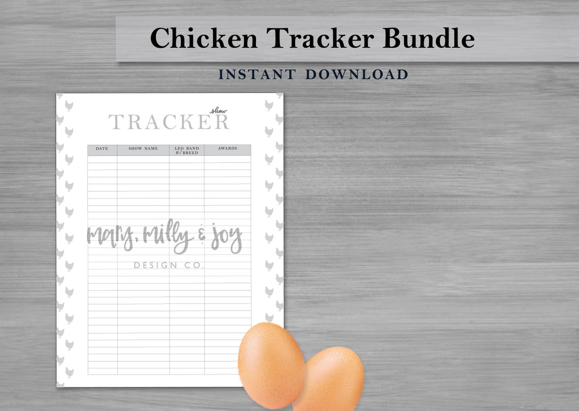 Printable Chicken Egg Production, Medication Tracker, Show Tracker ...