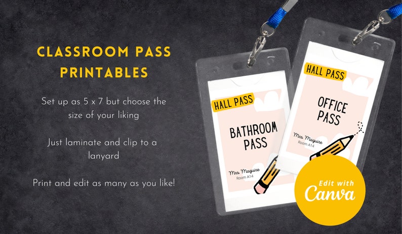 Classroom Passes Printable PDF, Digital, Classroom Decor - Etsy