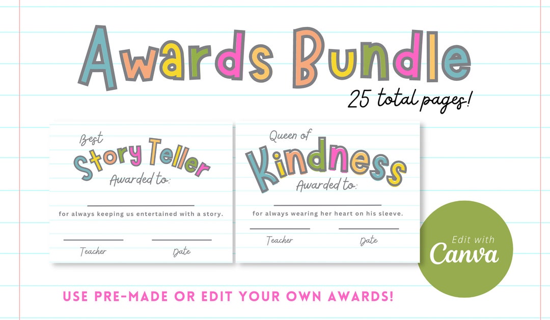 Teacher Classroom Student Rewards Templates, Canva, Editable - Etsy