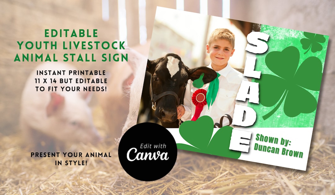 Marketing Your Animal Editable Fair Stall Livestock Sign - Etsy