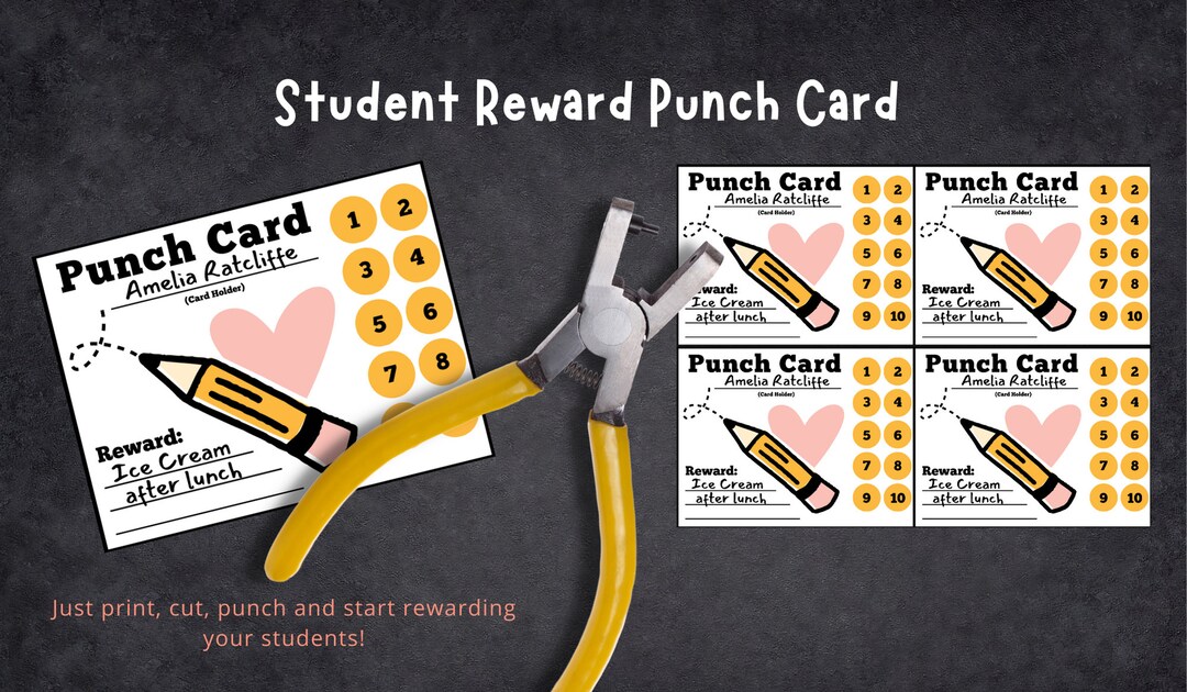 Classroom Reward Card, My Punch Card, Student Rewards - Etsy