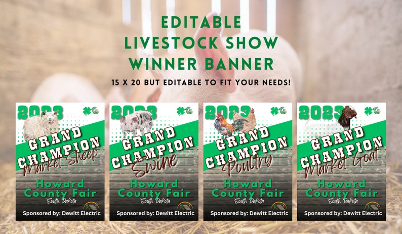 Livestock Show Banner Bundle, Agriculture Sign, Editable, Canva - Etsy